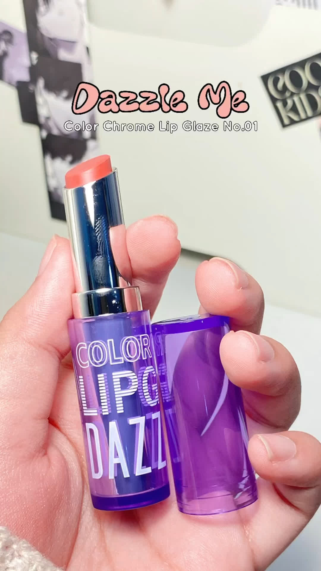 รีวิวลิป DAZZLE ME Color Chrome Lipglaze 🍒⭐️