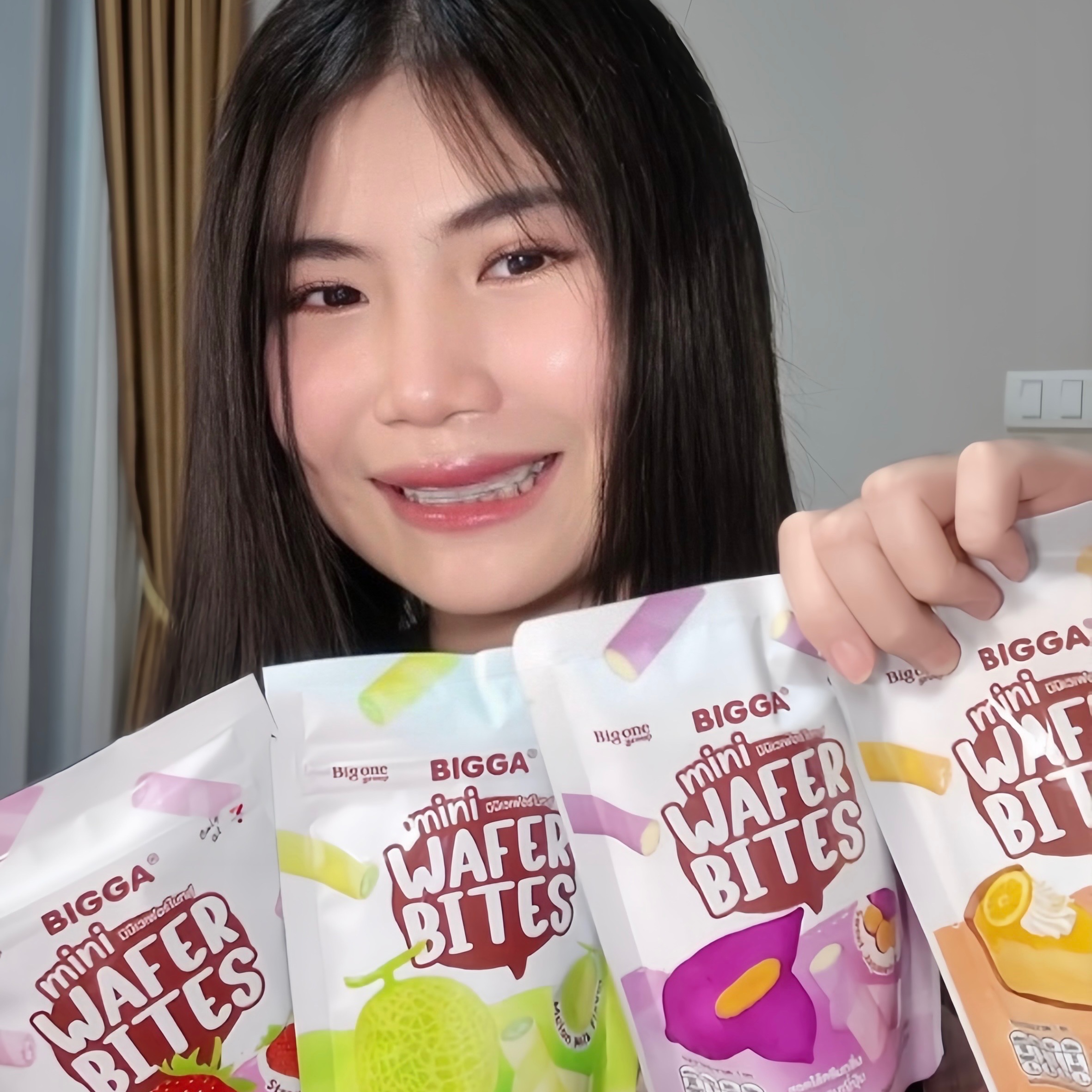 Bigga Mini Wafer Bites 4 รสใหม่ 🍋🍠🍈🍓